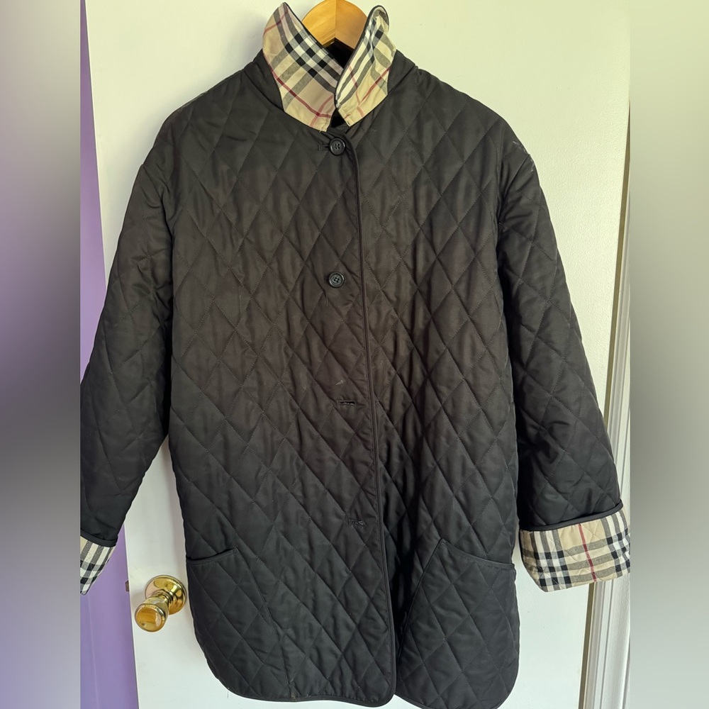 Burberry Quilted Nova Check Lined Coat - Gem